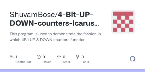 Github Shuvambose4 Bit Up Down Counters Icarus Verilogproject This