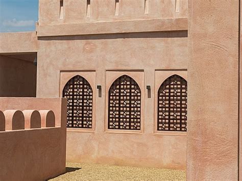 Typical Oman Sultanate Architecture Windows Detail Photo Background And