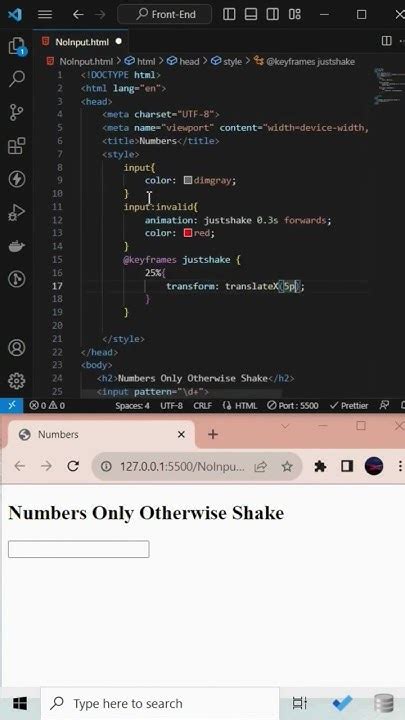 How To Shake Input Box Html Css Shorts Shake Shakeeffect Html Css Code In Description