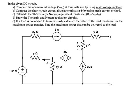 Solved In The Given Dc Circuit A Compute The Open Circuit
