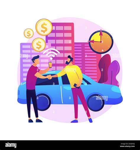 Carsharing Service Abstract Concept Vector Illustration Stock Vector
