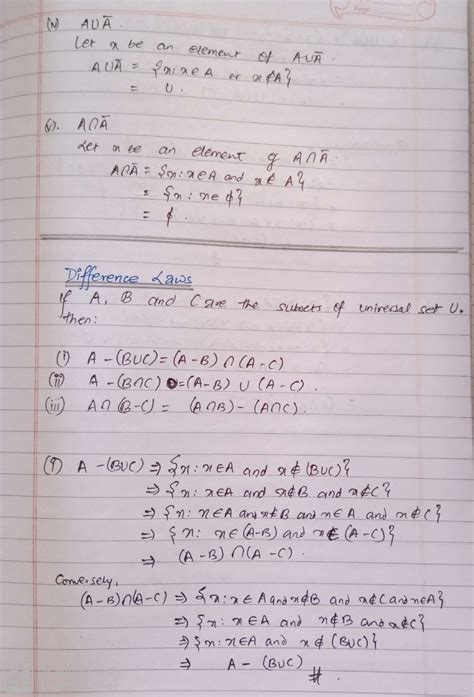 Properties Of Sets Class Eleven Maths