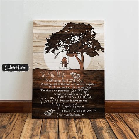 Personalized To My Wife Canvas Old Couple Anniversary T Etsy