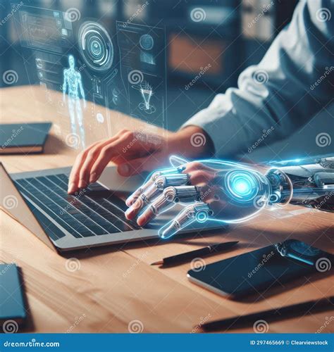 Person Using An Futuristic Enhanced Robotic Arm Stock Illustration Illustration Of Fiction