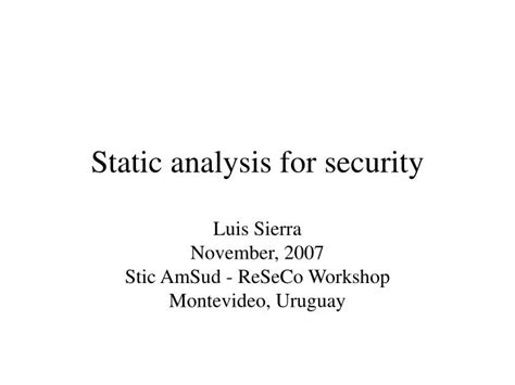 PPT Static Analysis For Security PowerPoint Presentation Free Download ID 3332167