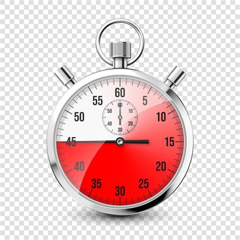 Premium Vector Realistic Classic Stopwatch Icon Shiny Metal