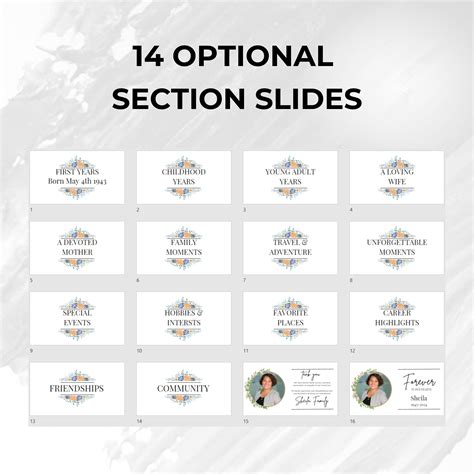 Floral Funeral Powerpoint Template For Women Editable Obituary