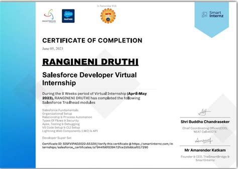 druthi rangineni on linkedin salesforce smartinternz aicte