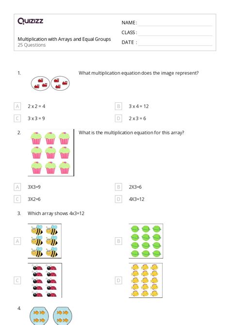 50 Multiplication With Arrays Worksheets For 4th Year On Quizizz