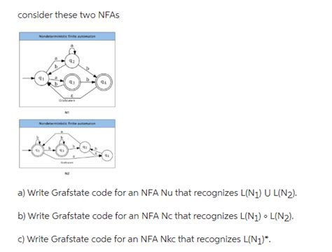 solved consider these two nfas n a write grafstate code