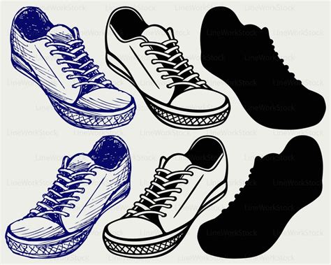 Toile Chaussures Svg Converse Chaussures Clipart Svg Toile Etsy