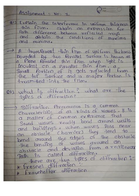 Physics Assignment From Sppu Docsity