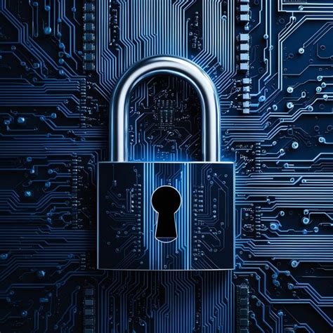 Guardians Of The Digital Realm The Lock Of Cybersecurity Premium Ai Generated Image