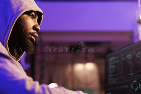 Hacker Using Malware To Access Server Stock Image Image Of American