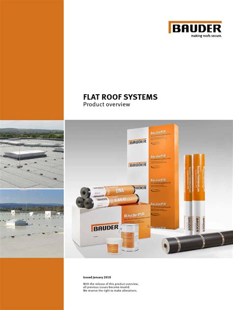 Bauder Flatroof Systems Productoverview 0119 En Pdf Roof Building