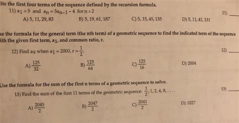 Solved Ite The First Four Terms Of The Sequence Defined By
