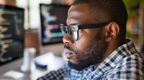 Premium Photo Black Man Web Designer Or Programmer For Coding