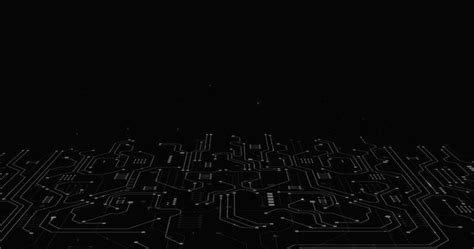 Premium Vector Grey Circuit Connection On Black Background Hightech