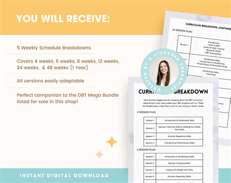 Dbt Skills Curriculum Weekly Schedule Dbt Therapy Worksheets Dbt