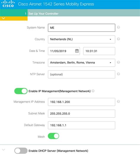 Configure P2p Mesh Link With Ethernet Bridging On Mobility Express Aps Cisco