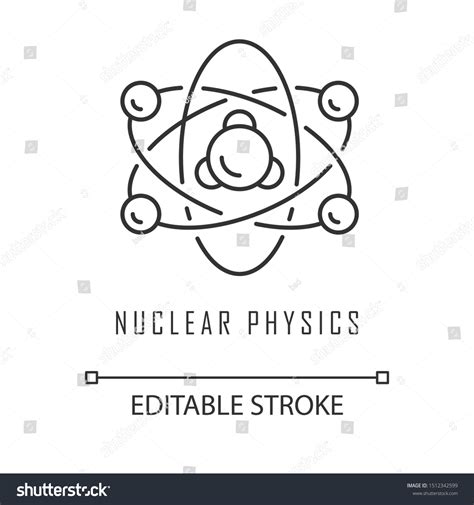 Nuclear Physics Linear Icon Atomic Structure Stock Vector Royalty Free