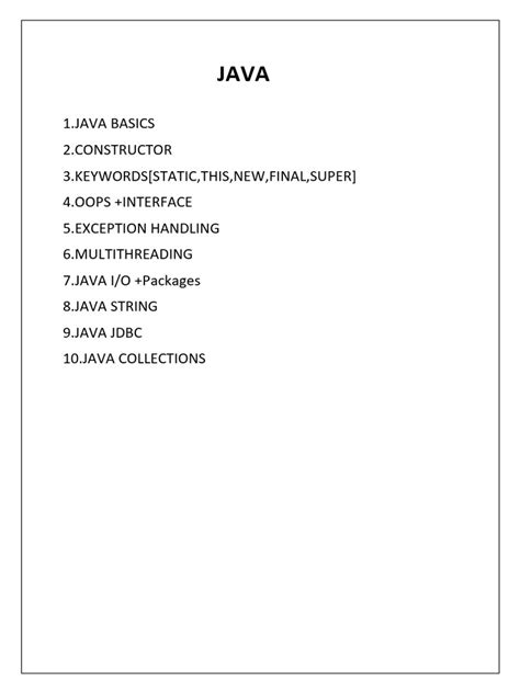Java Notes Pdf Class Computer Programming Method Computer Programming