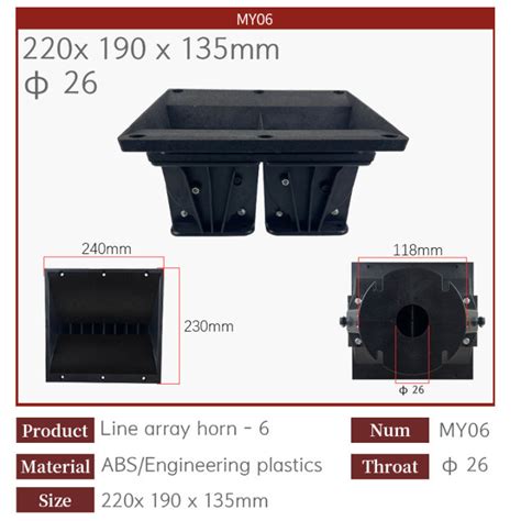 My06 220190135mm ф44 Line Array Series Speaker Horn Plastic Steel