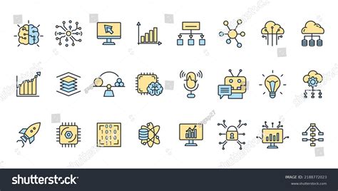 Machine Learning Icons Set Machine Learning Stock Vector Royalty Free 2188772023 Shutterstock