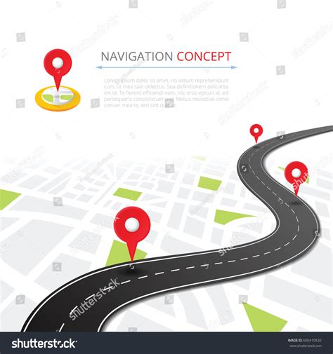Navigation Concept Pin Pointer Vector Illustration Stock Vector Royalty Free