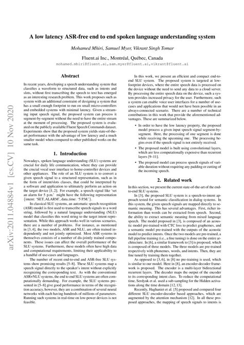 A Low Latency Asr Free End To End Spoken Language Understanding System Deepai