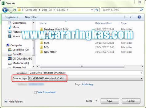 cara cepat upload file csv ke emis manajemen ujian nasional e manja