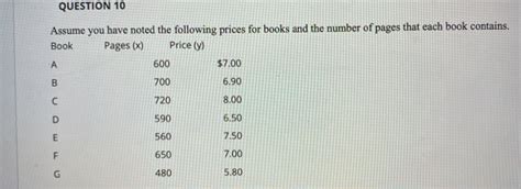 А b question 10 assume you have noted the following