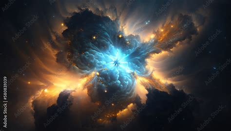 Pulsar In Outer Space Space Wallpaper Generative Ai Stock Illustration Adobe Stock