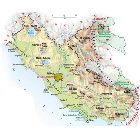 Mappa Del Lazio Italiadascoprire