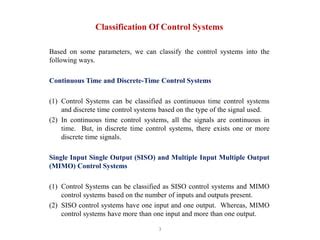 Lecture Notes EEEC Instrumentation And Control Systems Introduction To Control Systems