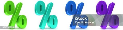 백분율 기호 퍼센트 기호 판매 할인 가격표 가격 오프 라벨 녹색 청록색 청록색 파란색 보라색 라일락 색상 3d 렌더링 인쇄 및 프레젠테이션을 위해 고해상도로 흰색 배경에