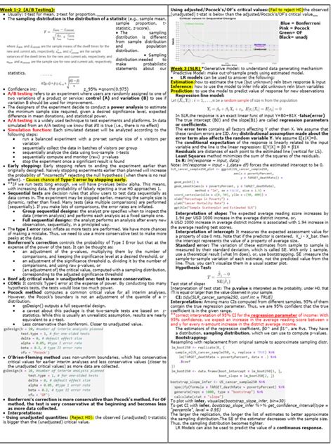 Stat 301 Cheatsheet Pdf Pdf Errors And Residuals Regression Analysis