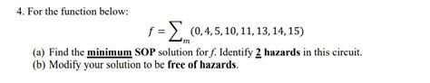 Solved 4 For The Function Below F∑m0451011131415