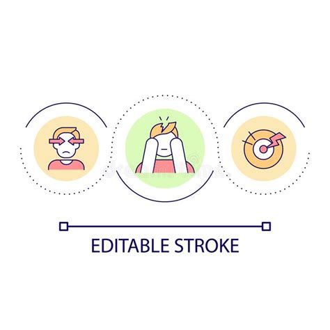 headache problem loop concept icon stock vector illustration of