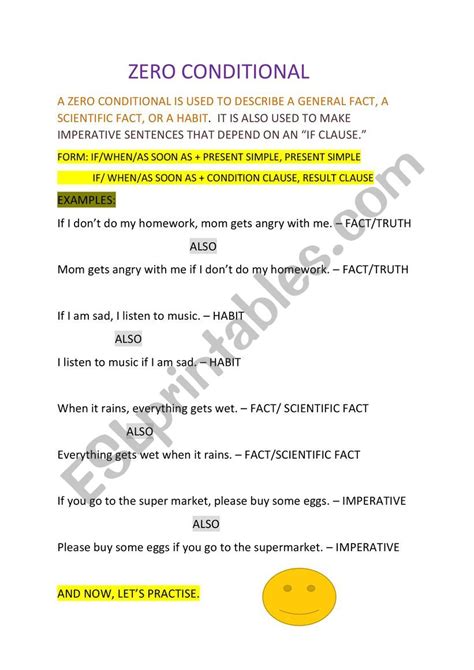 Zero Conditional ESL Worksheet By Gurnoor Zero Conditional ESL Worksheet By Gurnoor