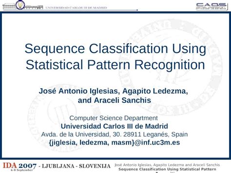 Ppt Sequence Classification Using Statistical Pattern Recognition Dokumen Tips