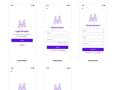 Mobile Templates Login Projects Photos Videos Logos Illustrations And Branding Behance