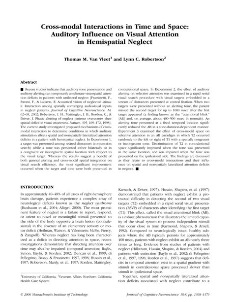 Pdf Cross Modal Interactions In Time And Space Auditory Influence On Visual Attention In