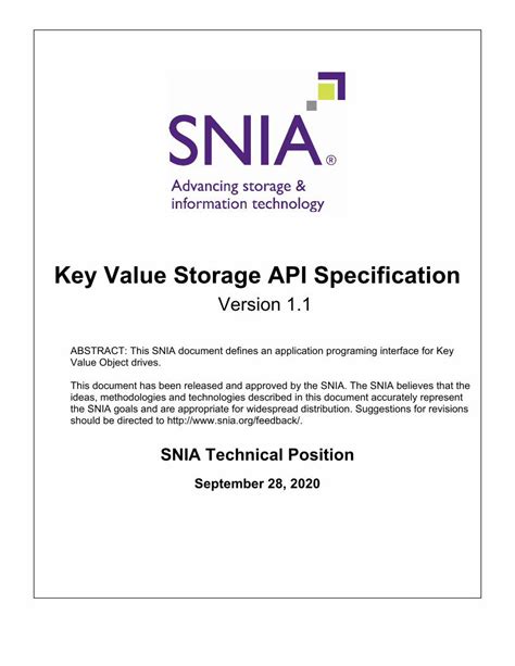 Pdf Key Value Storage Api Specificationtable Of Contents 1 Scope