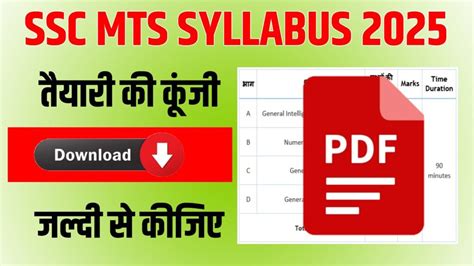 Ssc Mts Syllabus 2025 Ssc Mts 2025 का नया सिलेबस जारी पूरी सिलेबस
