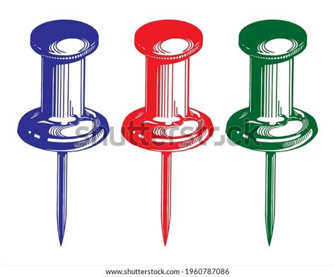Push Pin Illustration Symbol Clipart Element Stock Vector Royalty Free
