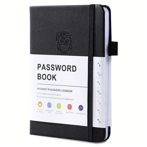 A6 Password Logger Journal Secure Hardcover Notebook With Alphabetical Tabs For Easy