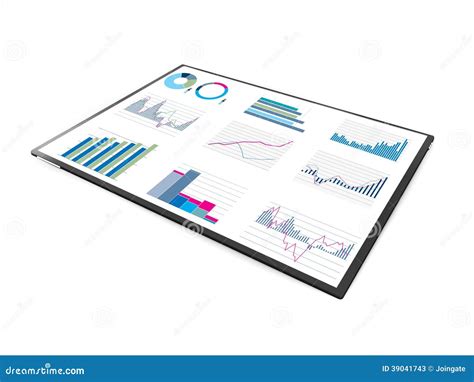 Technology Tablet With Performance Data Stock Illustration