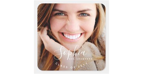 Script Name Square Sticker Zazzle