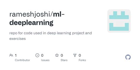 GitHub Rameshjoshi Ml Deeplearning Repo For Code Used In Deep Learning Project And Exercises